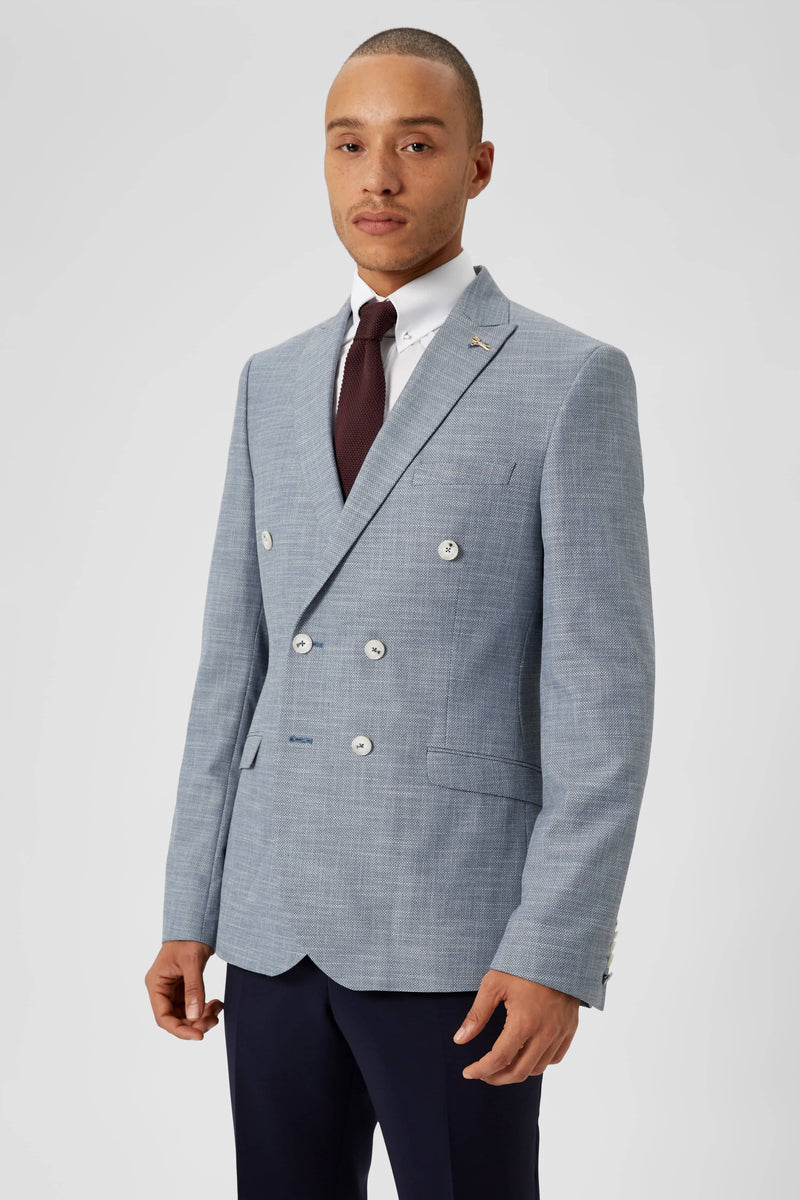 Casper Slim Fit Blue Double Breasted Blazer - ARCHIVE – Twisted Tailor