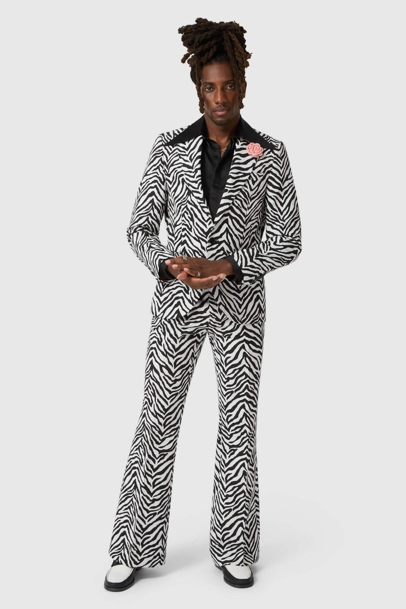 Ember Skinny Fit Zebra Print Suit