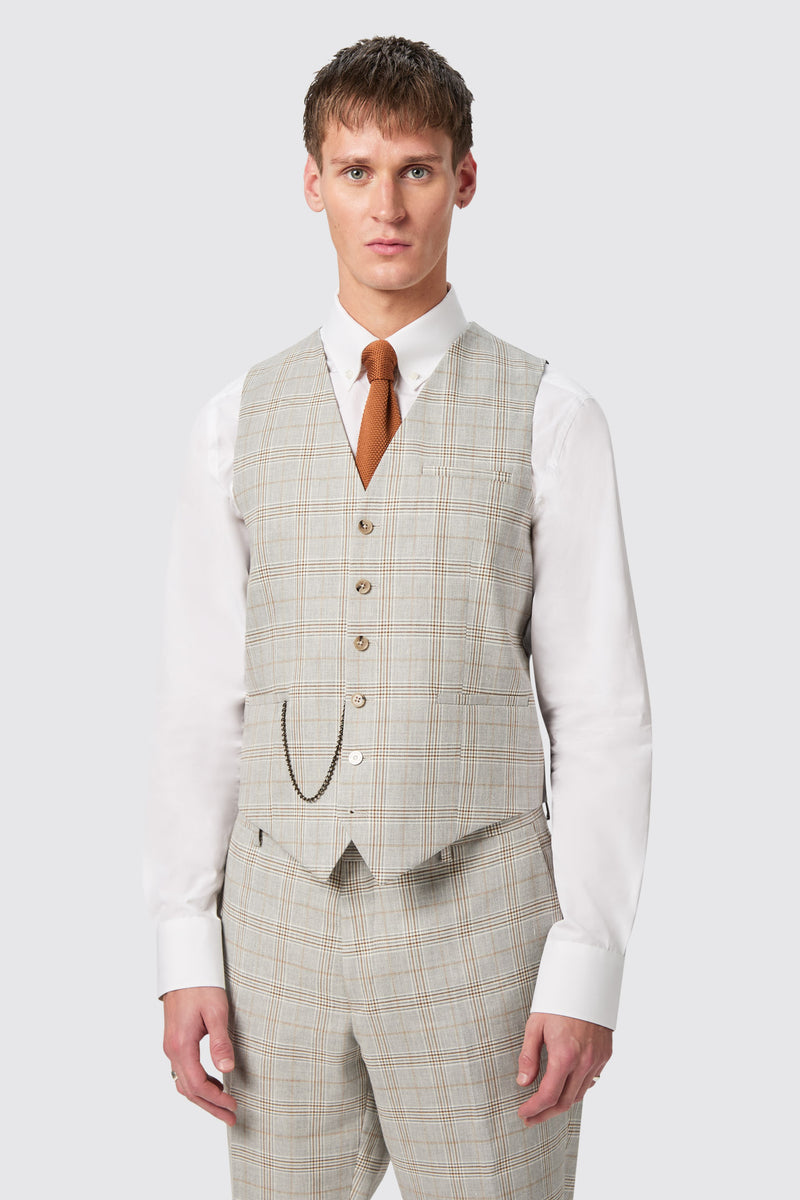 Jessop Slim Fit Waistcoat in Light Grey - ARCHIVE – Twisted Tailor