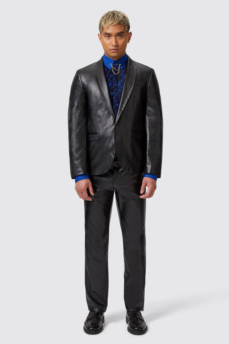 Trinity Slim Fit Faux Leather Snakeskin Suit - ARCHIVE – Twisted Tailor