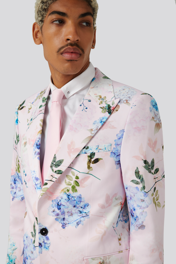 Pickhurst Slim Fit Pink Floral Cotton Suit – Twisted Tailor