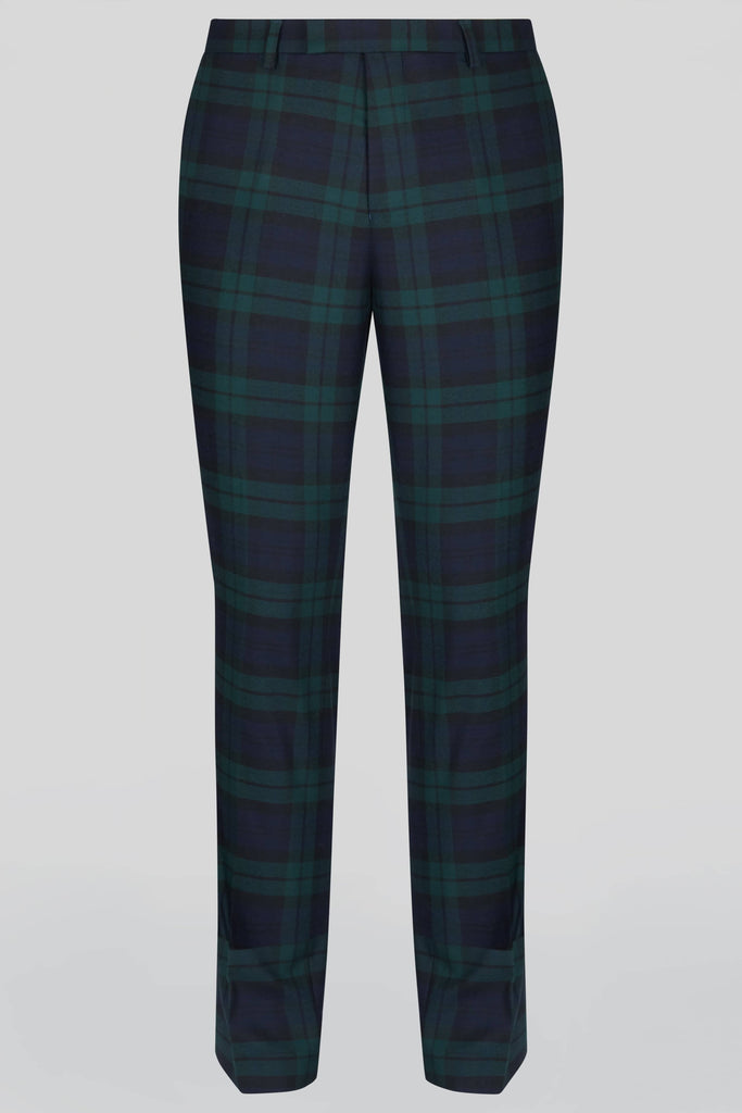 Twisted Tailor Ginger Skinny Fit Trouser In Green Tartan
