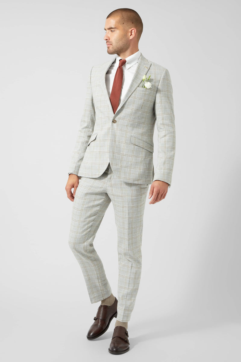 Jessop Slim Fit Grey Linen Suit - ARCHIVE – Twisted Tailor