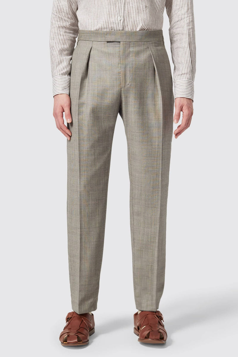 Patrick Tailored Fit Grey Check Wool Trousers - ARCHIVE – Twisted Tailor