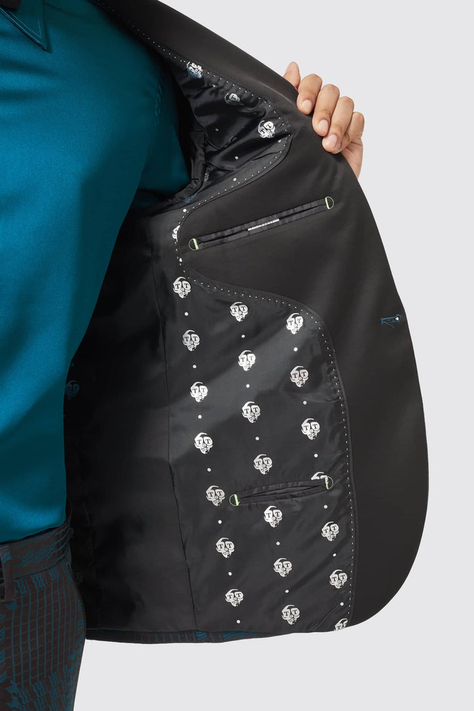Garland Skinny Fit Black Green Check Jacket Archive Twisted Tailor