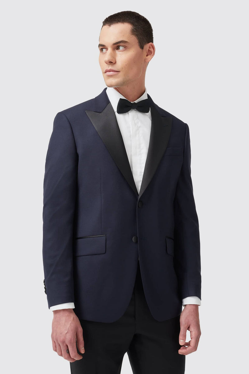 Rivulet Tuxedo Jacket Navy Texture - ARCHIVE – Twisted Tailor